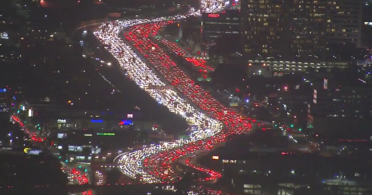 California traffic jam 'nightmare' captured in aerial footage