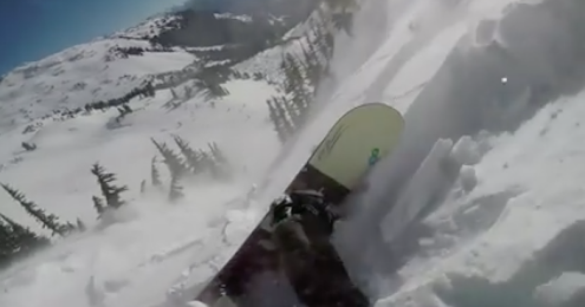 Snowboarder rides avalanche with help of inflatable backpack