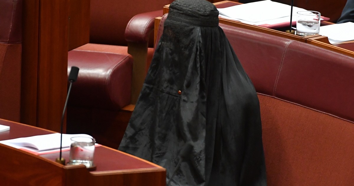 Pauline Hanson sparks outrage by donning burqa on Senate floor