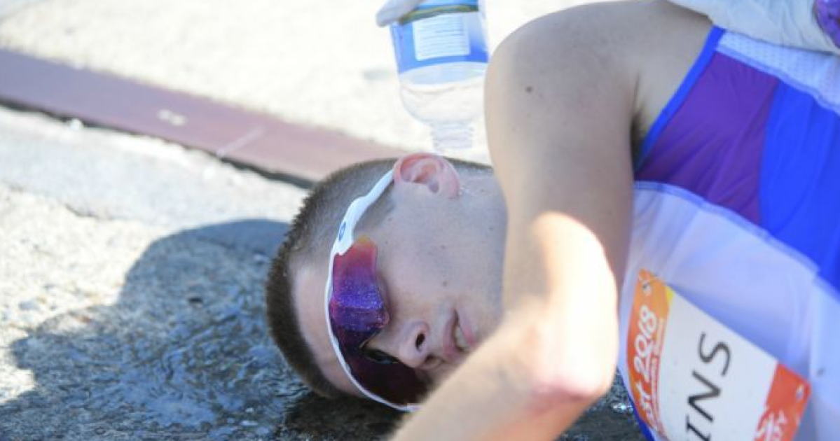 Scottish marathoner collapses with finish almost in sight