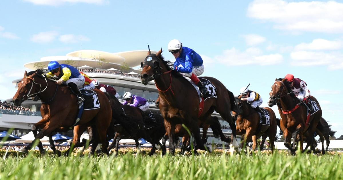 Extra Brut wins the $1.2 million Victorian Derby