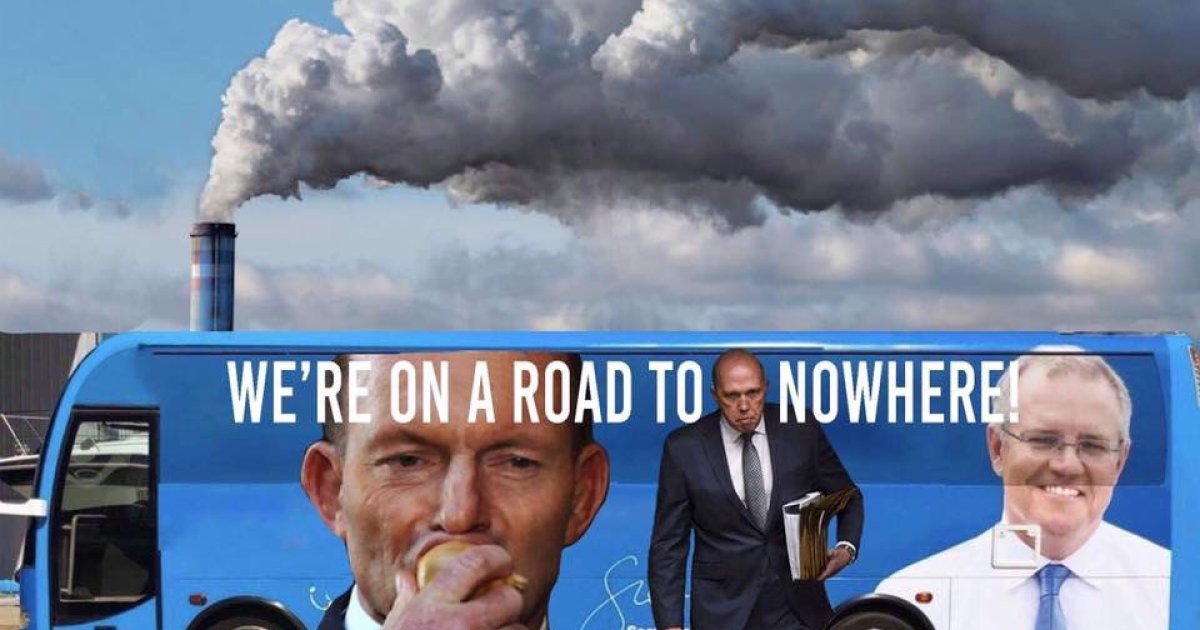 Scott Morrison's big blue bus gets a meme Scom-over