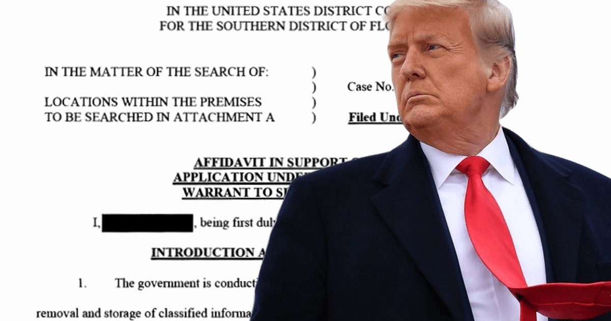 Affidavit reveals justification for FBI's search of Trump's property