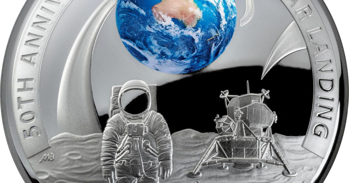 Dome-shaped coins mark 50 years since moon landing