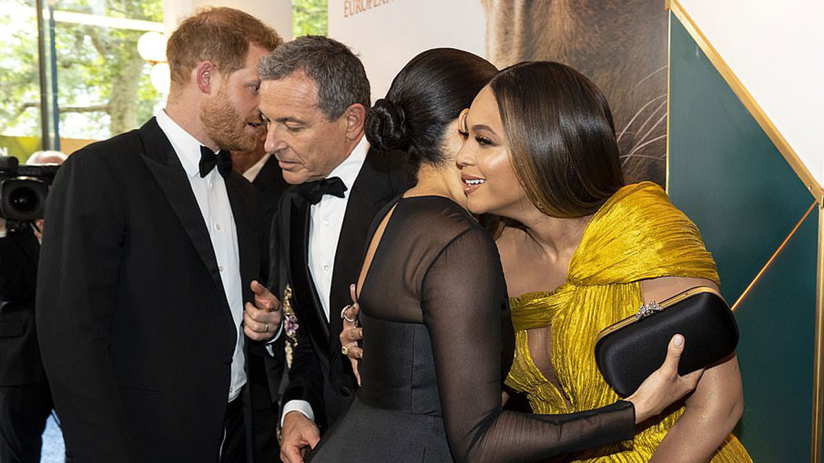 Footage appears to show Harry selling Meghan's talents to Disney boss