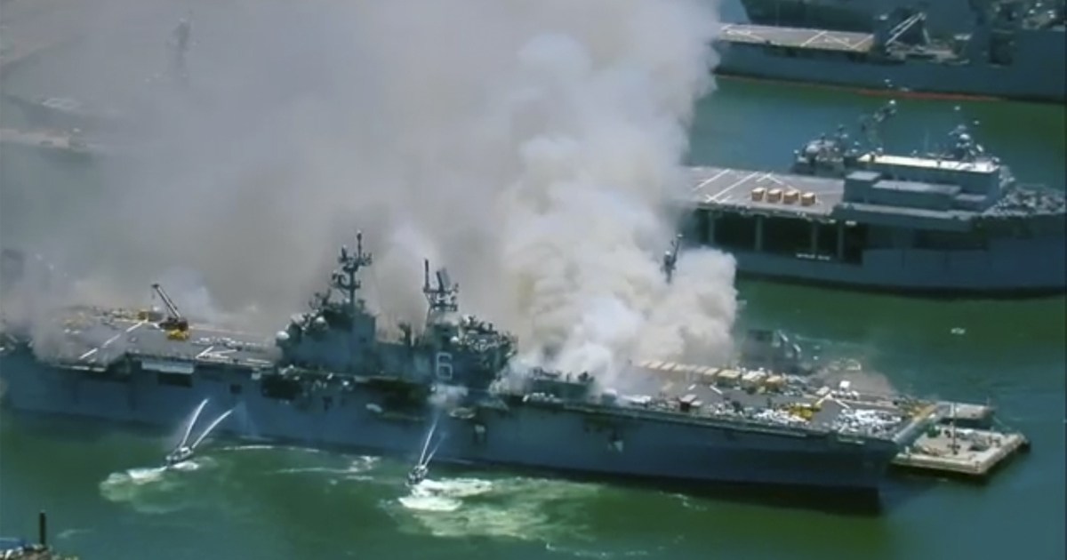 US navy ship fire injures 18 on board