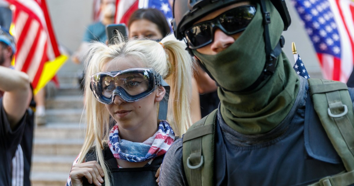 Right-wing groups, Black Lives Matter protesters clash in US