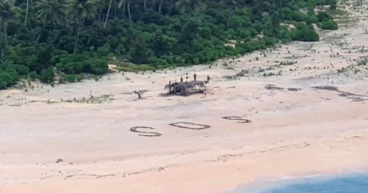 SOS message on Micronesian beach saves three stranded men