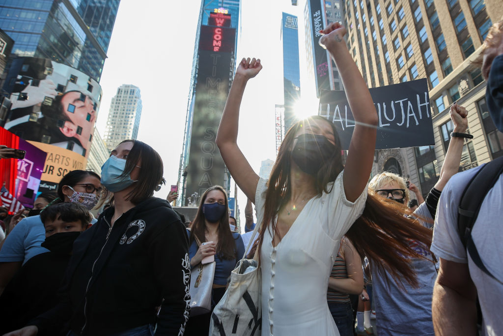 Americans celebrate on the streets after Biden victory