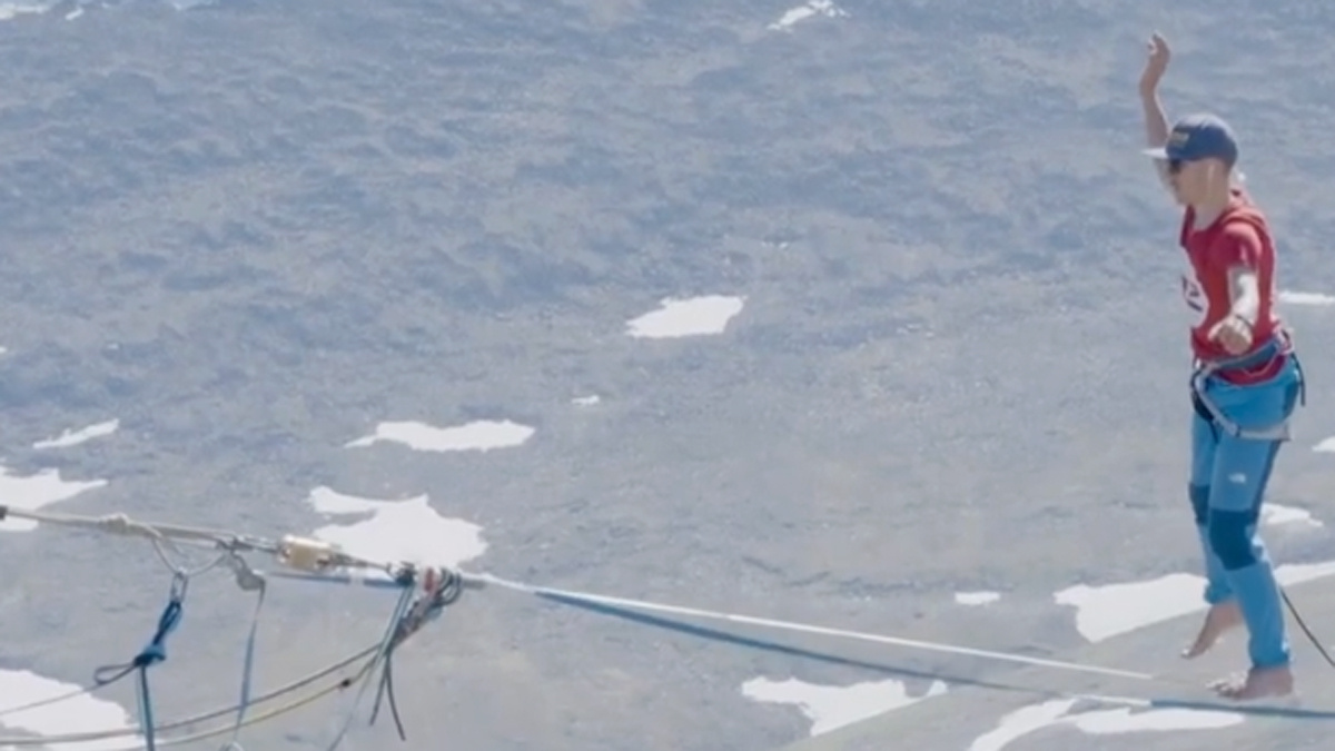 Daring tightrope walkers set world record in Arctic Circle