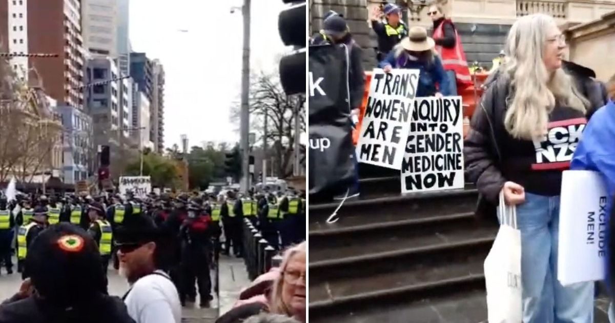 Women's and trans groups face off at gender rally