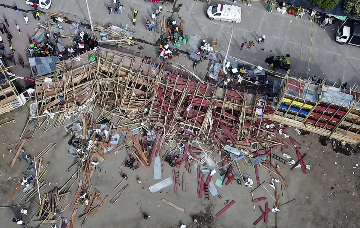 Four dead, 70 injured in horror stadium collapse