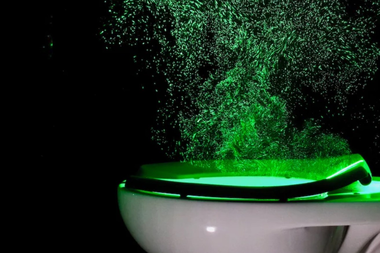 Toilets spew invisible aerosol plumes with every flush