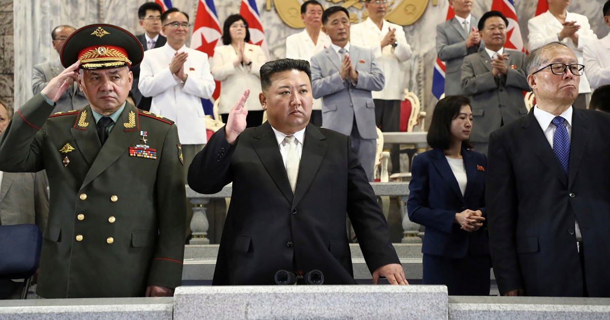 Kim Jong-un joined by Russia, China officials at parade
