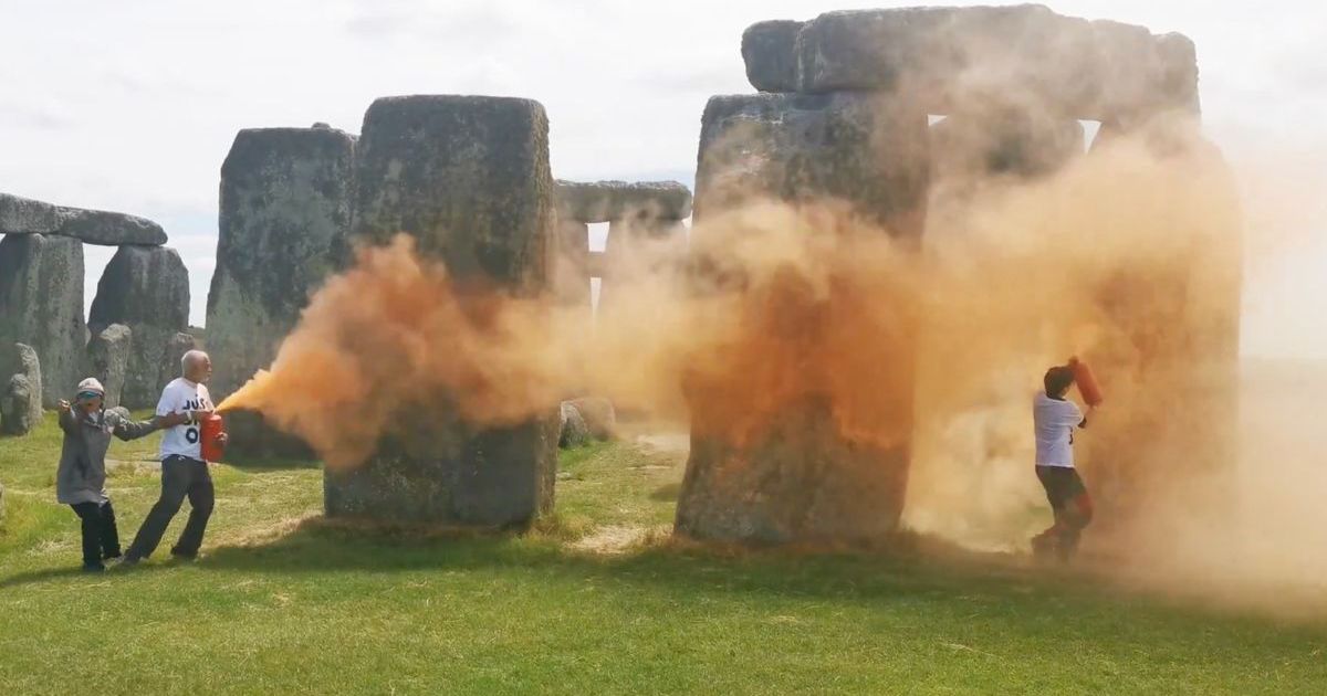 'Outrage' as protesters deface historic Stonehenge