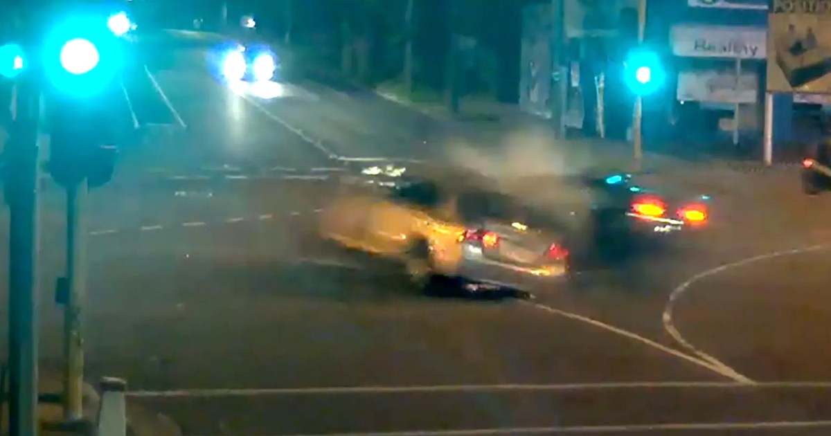 Horror moment speeding BMW wipes out couple