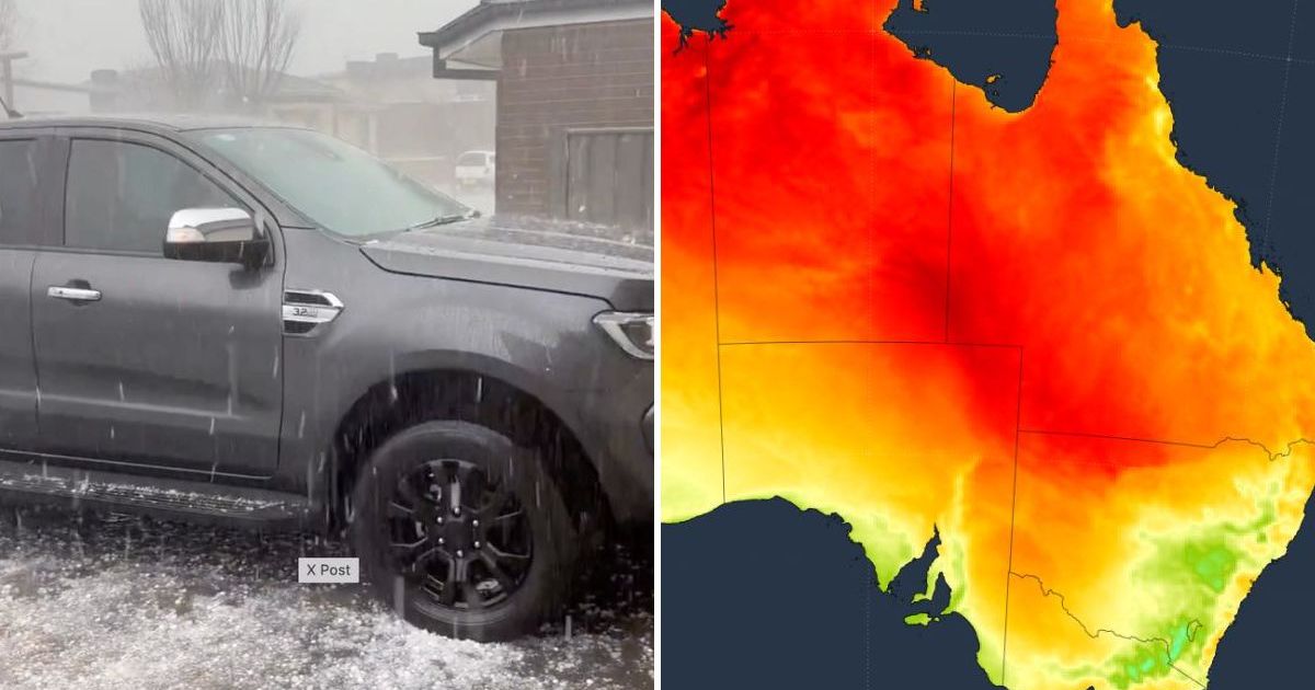 Hail and wild storms cap off record hot weekend