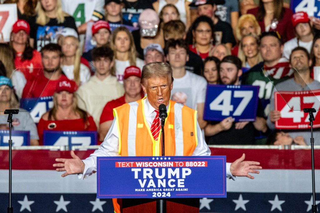 Trump Jumps Into Garbage Truck To Highlight Biden Gaffe