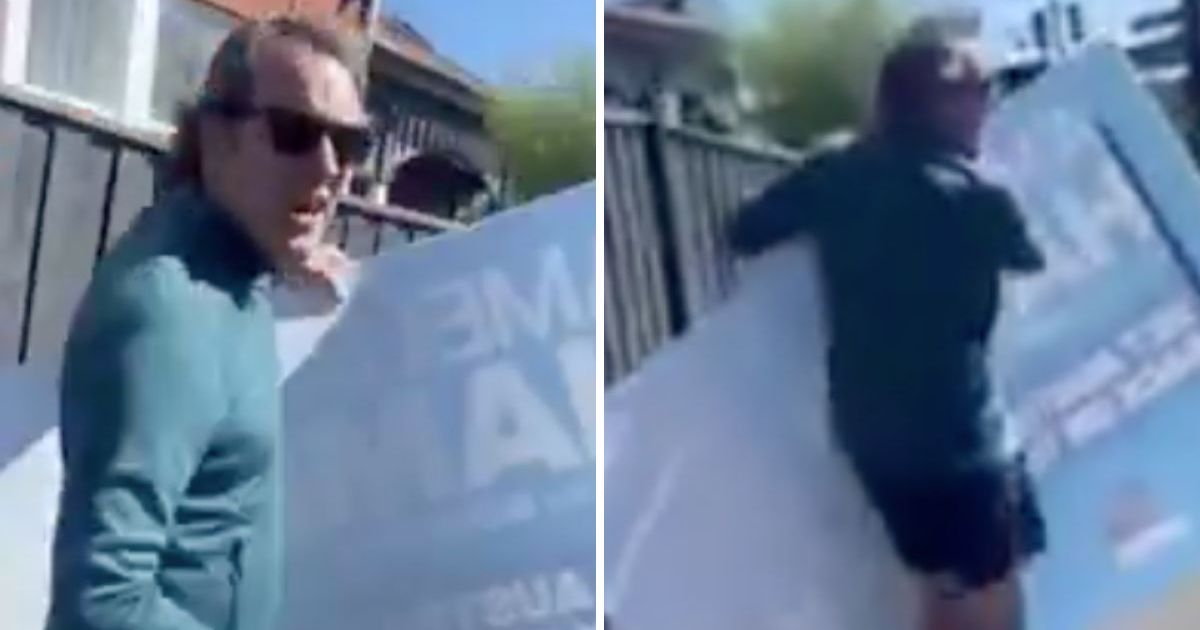 Teal MP's husband apologises after sign stoush