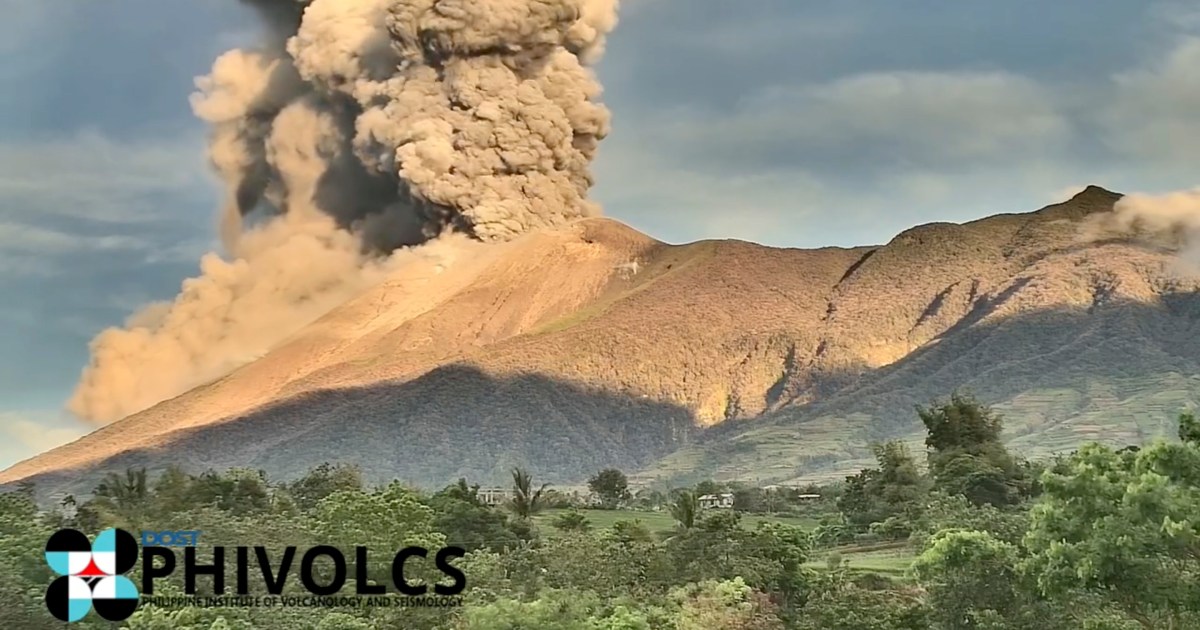 Philippine volcano spews massive ash plume into the sky