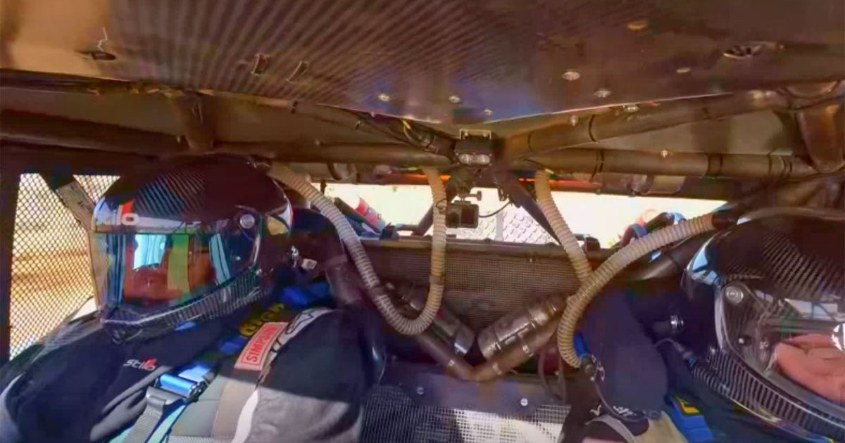 Footage captures in-car view of wild desert crash