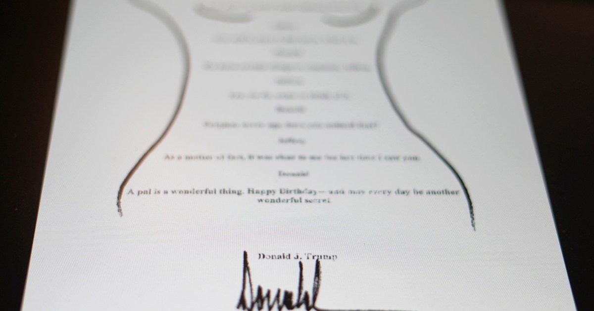 Signature on Trump's alleged Epstein note to be analysed