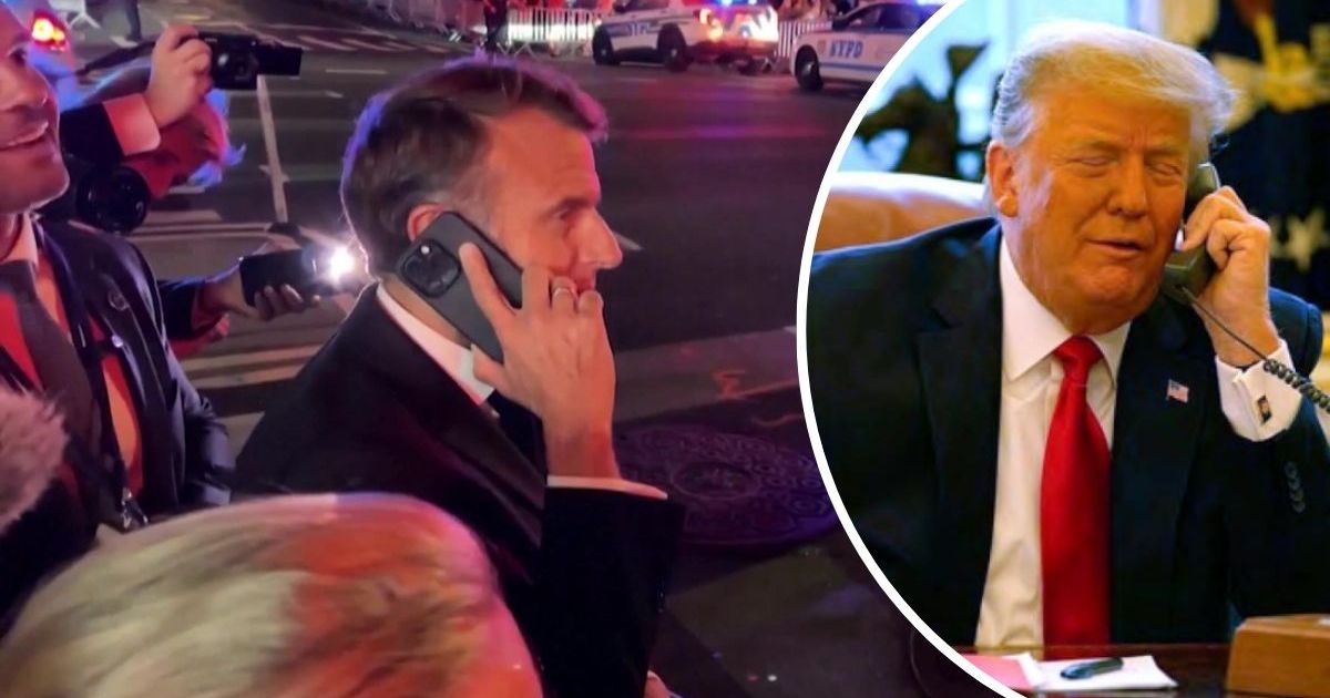 Stuck in a jam, Macron calls Trump