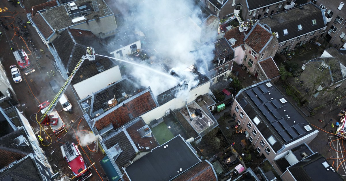 Fire and building collapses after major Netherlands blast