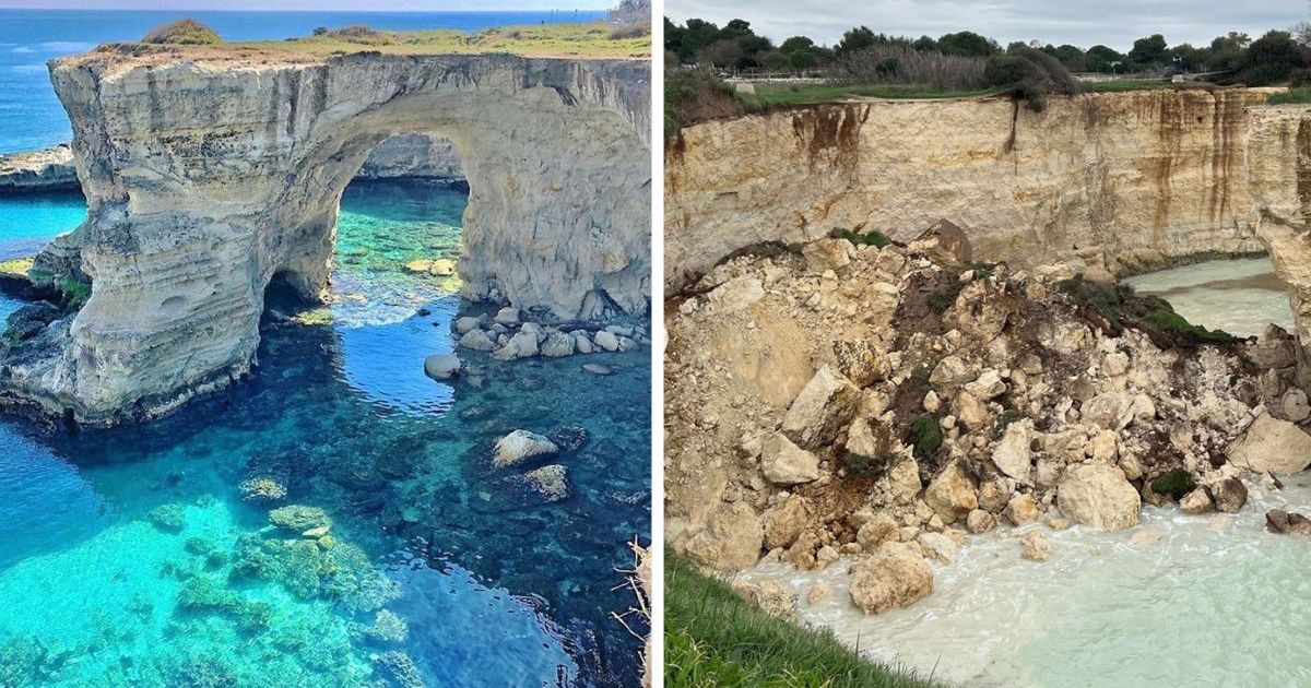Popular lovers' landmark collapses on Valentine's Day